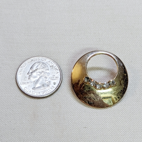 Vintage | Jewelry | Vintage Art Deco Style Rhinestone Circle Brooch ...